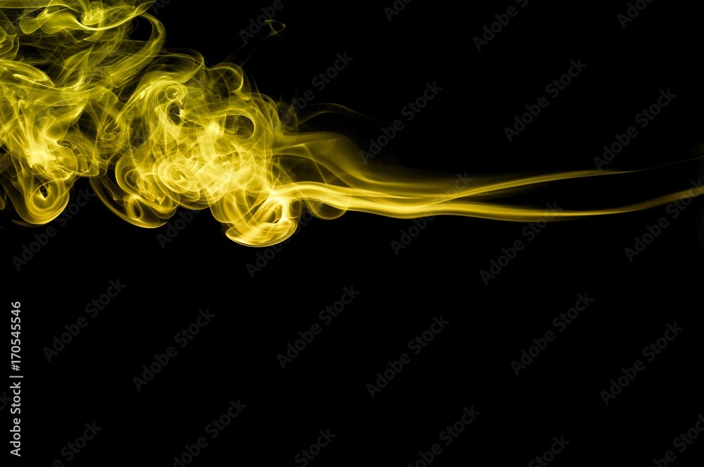 Abstract gold smoke on black background, gold background,gold ink ...