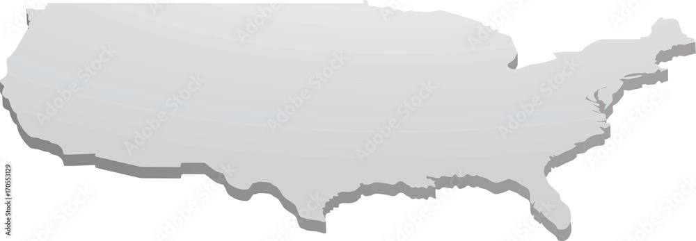 USA map 3D perspective view. vector illustration Stock Vector | Adobe Stock
