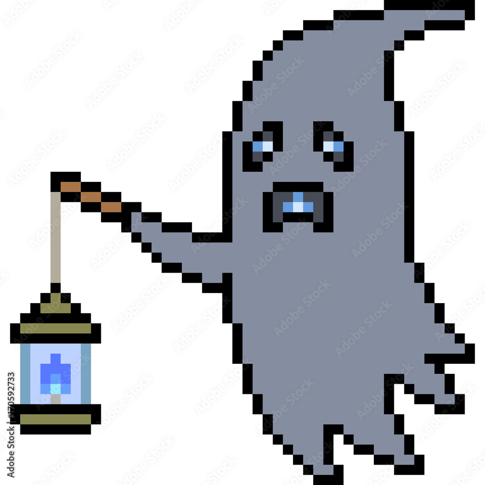 vector pixel art ghost halloween Stock Vector | Adobe Stock