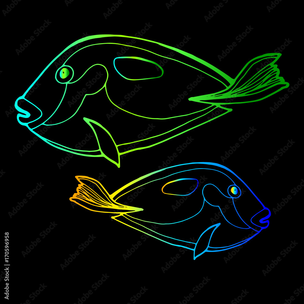 fish vector underwater sea ocean illustration marine Stock Illustration ...
