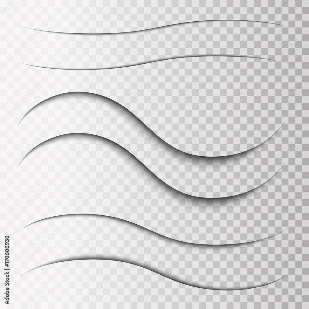Transparent realistic paper shadow effect set. Web banner. Shade for ...