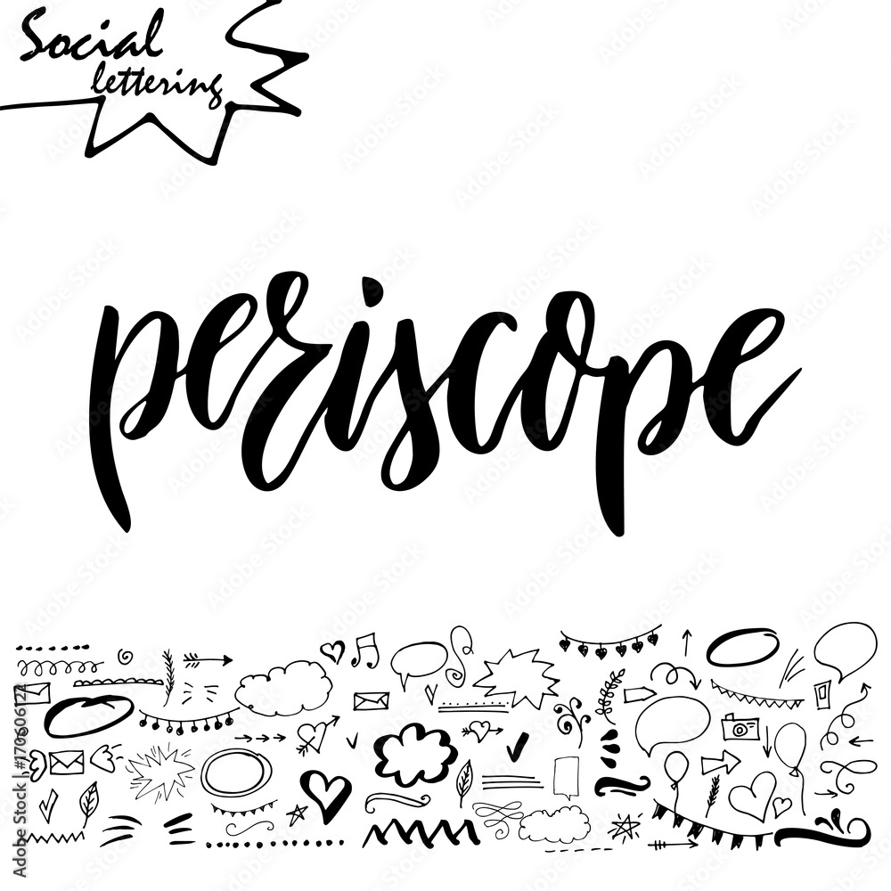 Lettering and symbols on Social media element. Modern calligraphy for ...