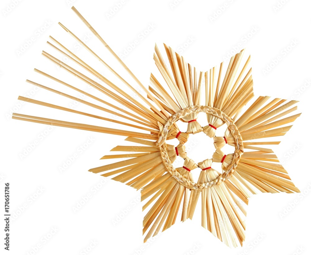 Straw star on white Stock Photo | Adobe Stock