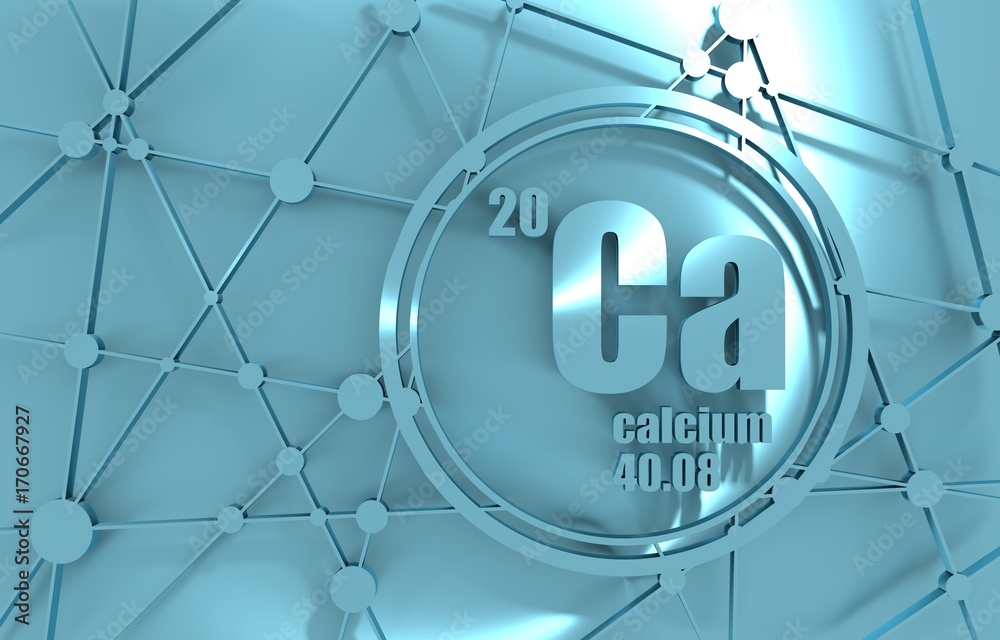 Calcium chemical element. Sign with atomic number and atomic weight ...