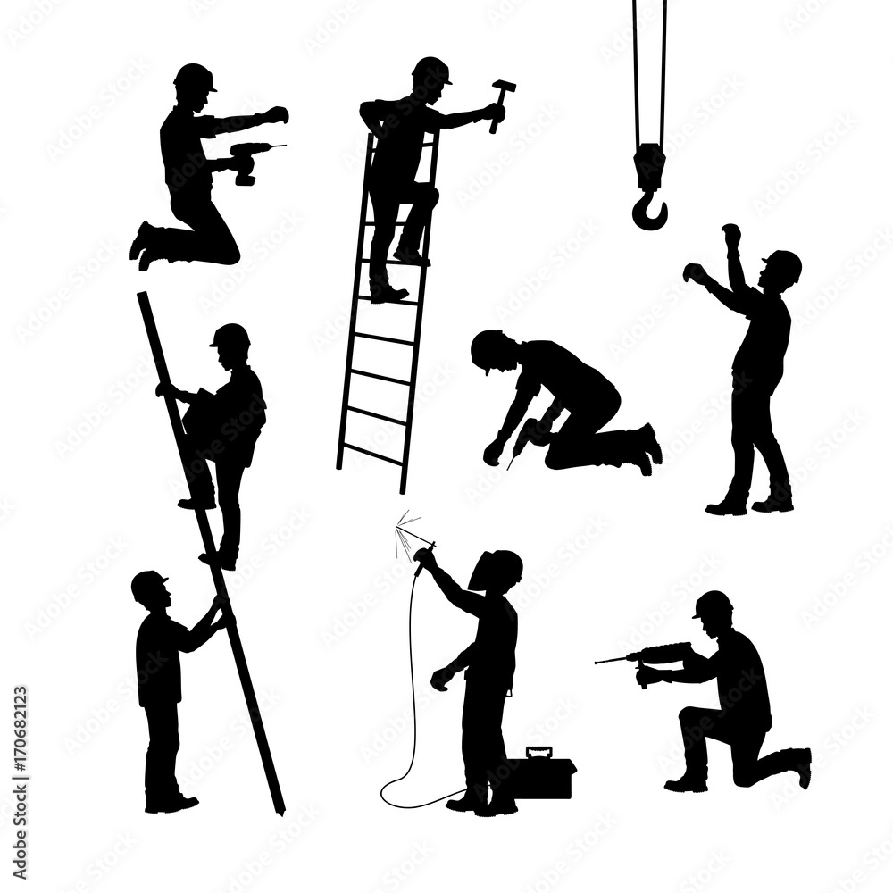 Construction Worker Silhouette Vector Free