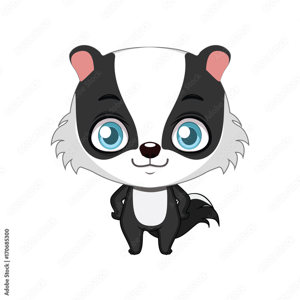 Cute stylized cartoon badger illustration ( for fun educational ...
