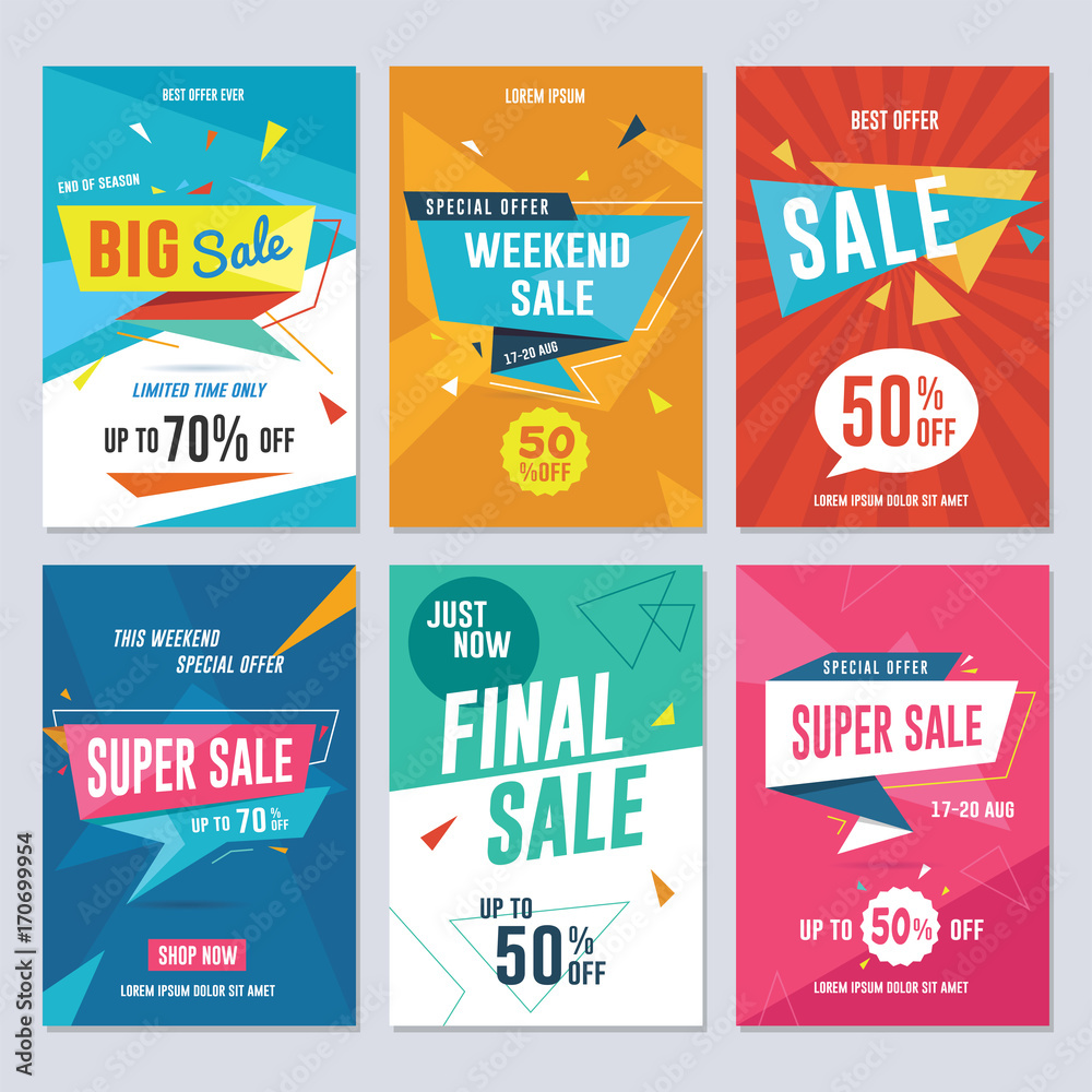 Sale, discount and promotion flyer / banner template. Vector ...