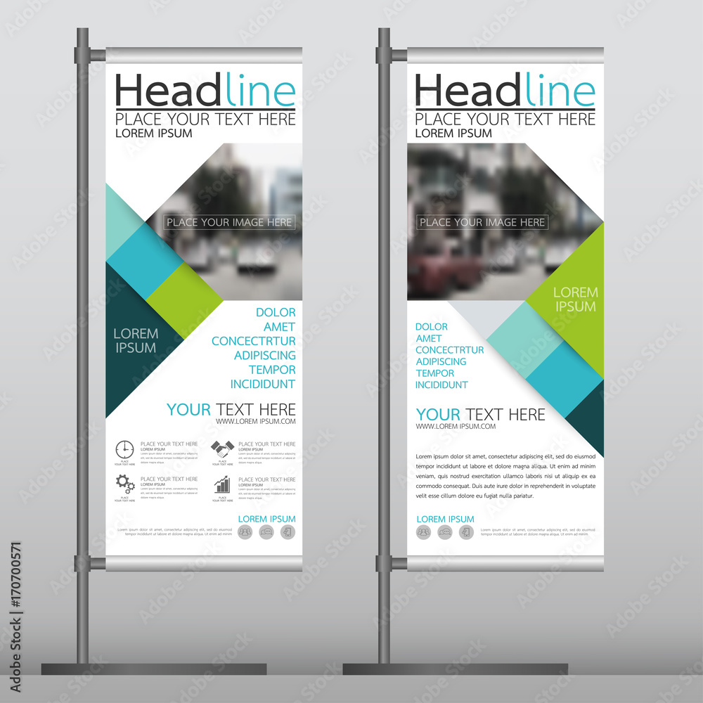Roll up business banner design vertical template vector, cover ...