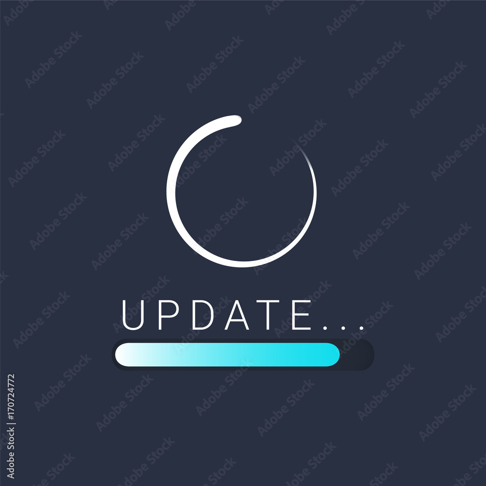 System software update and upgrade concept. Loading process screen ...