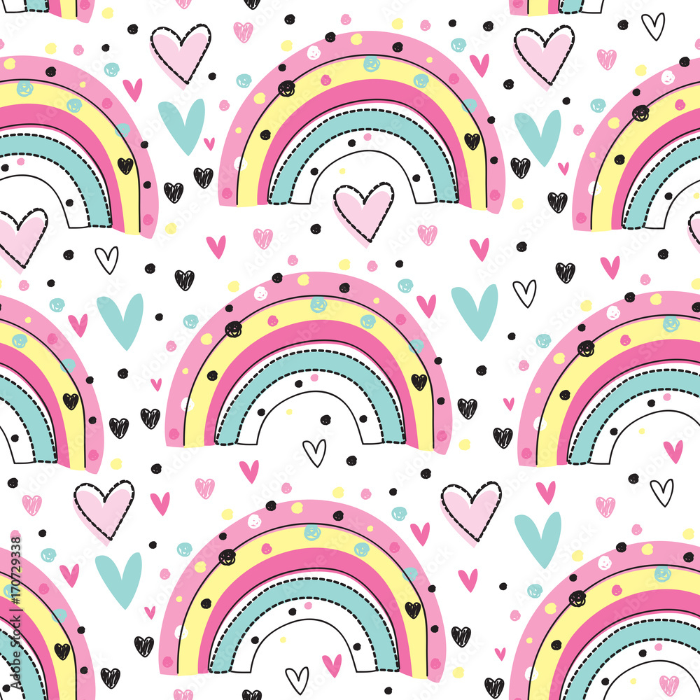 seamless rainbow pattern vector illustration Stock Vector | Adobe Stock