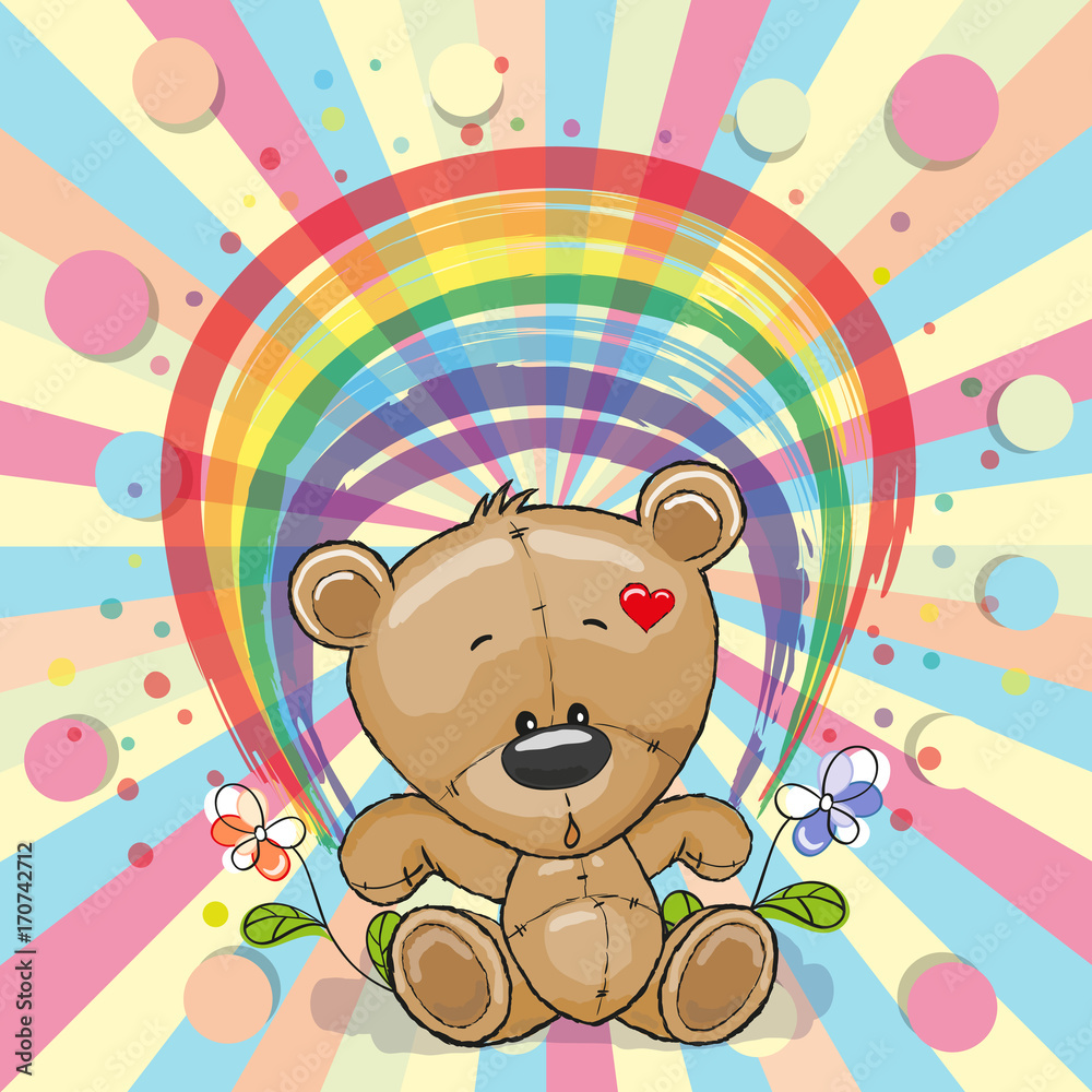 Bear with rainbow Stock Vector | Adobe Stock