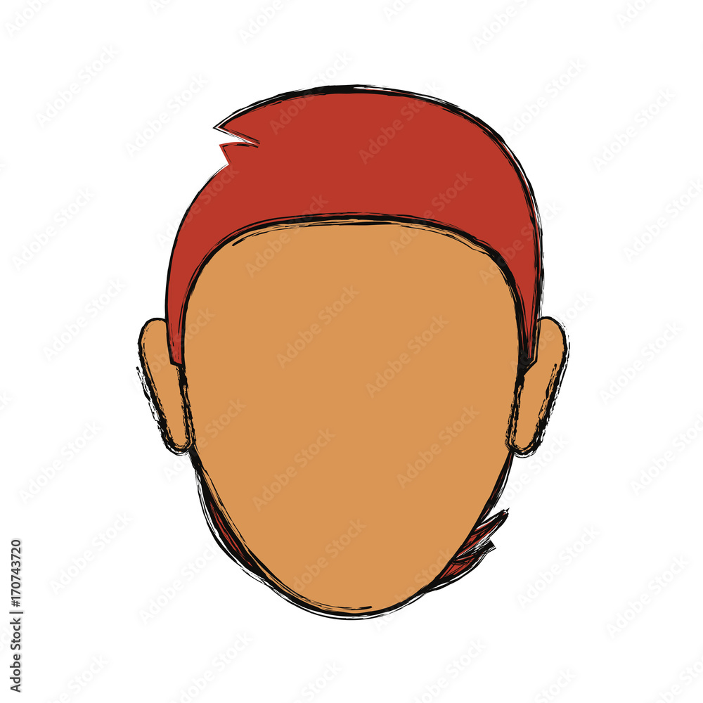 colorful head man over white background vector illustration Stock ...