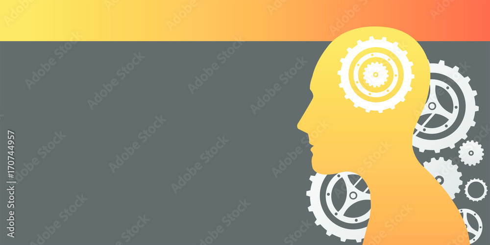 Vector images with thinking gears concept / Vector images with thinking ...