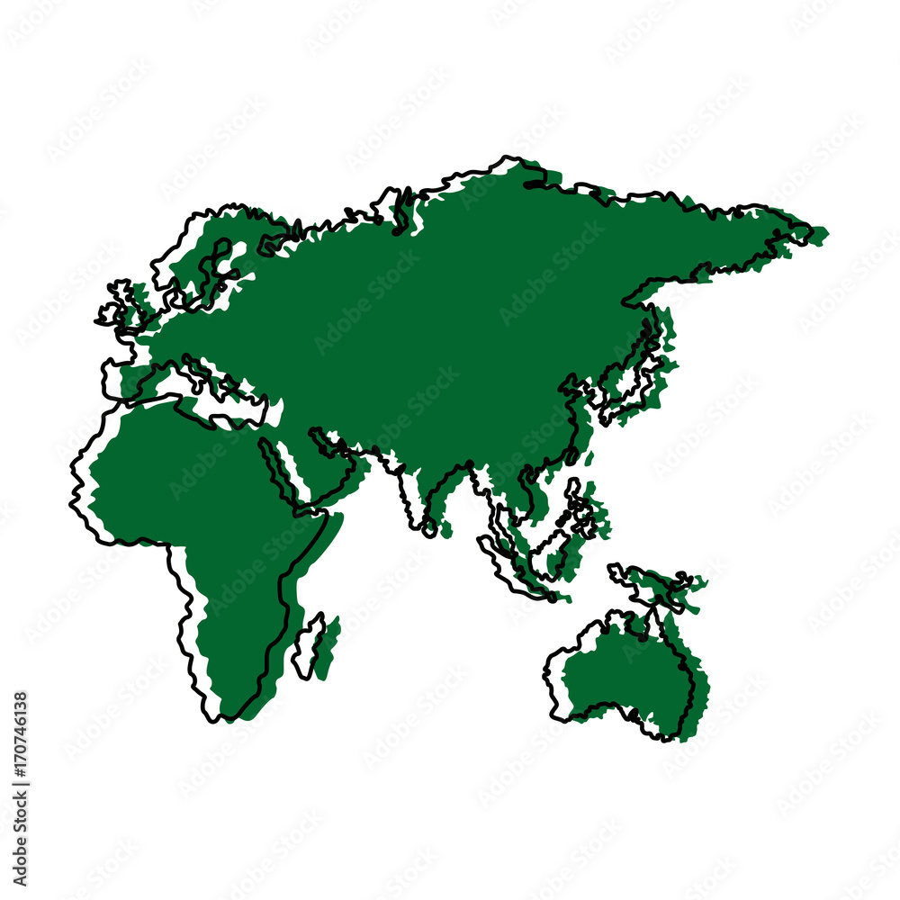 map of europe africa and asia country vector illustration Stock Vector ...