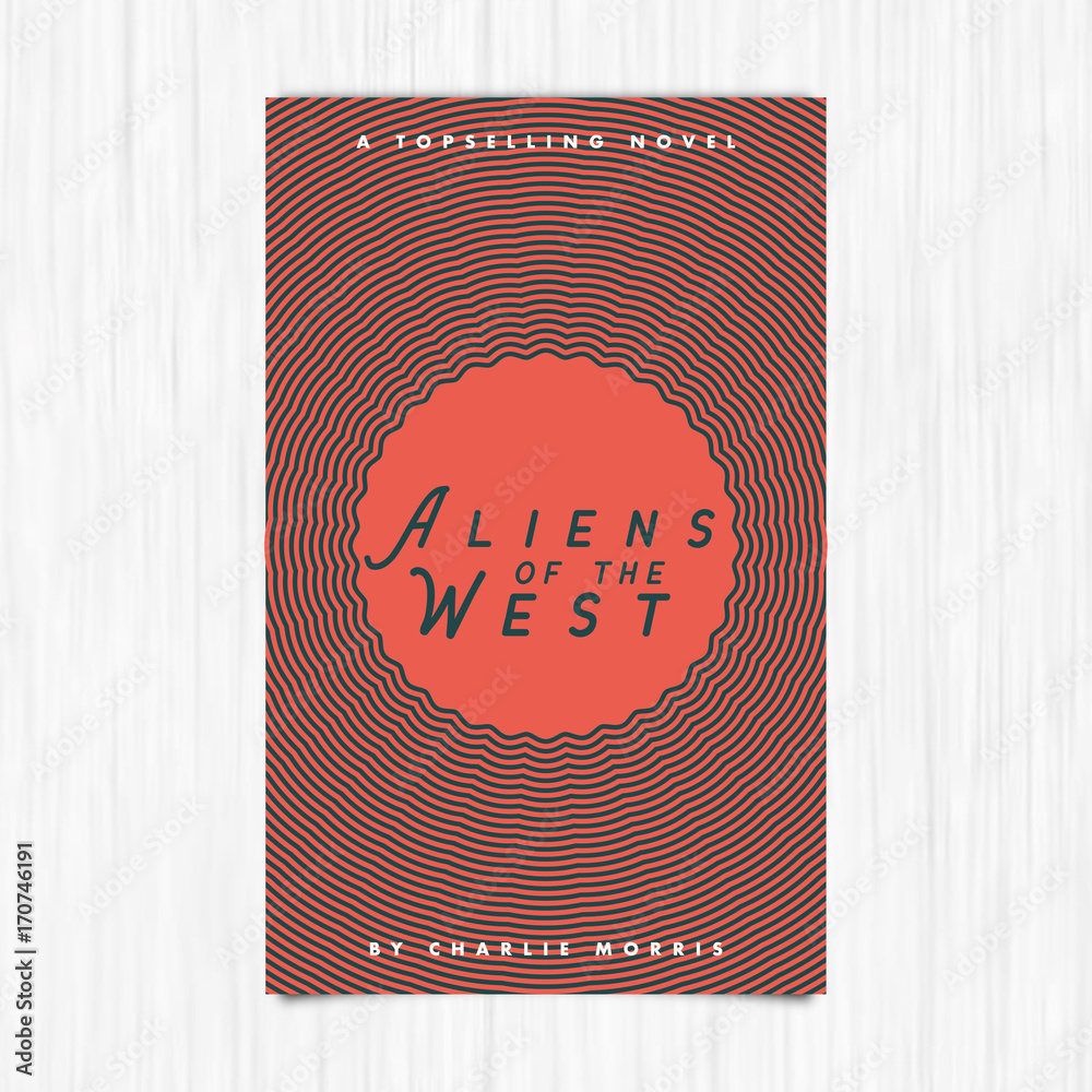 Vector of novel cover with aliens of the west text / Vector of novel ...