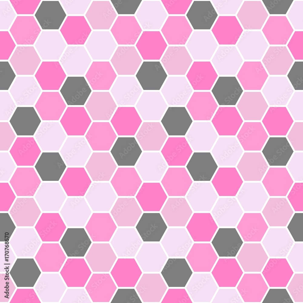 Pink Hexagons Seamless Pattern Stock Vector | Adobe Stock
