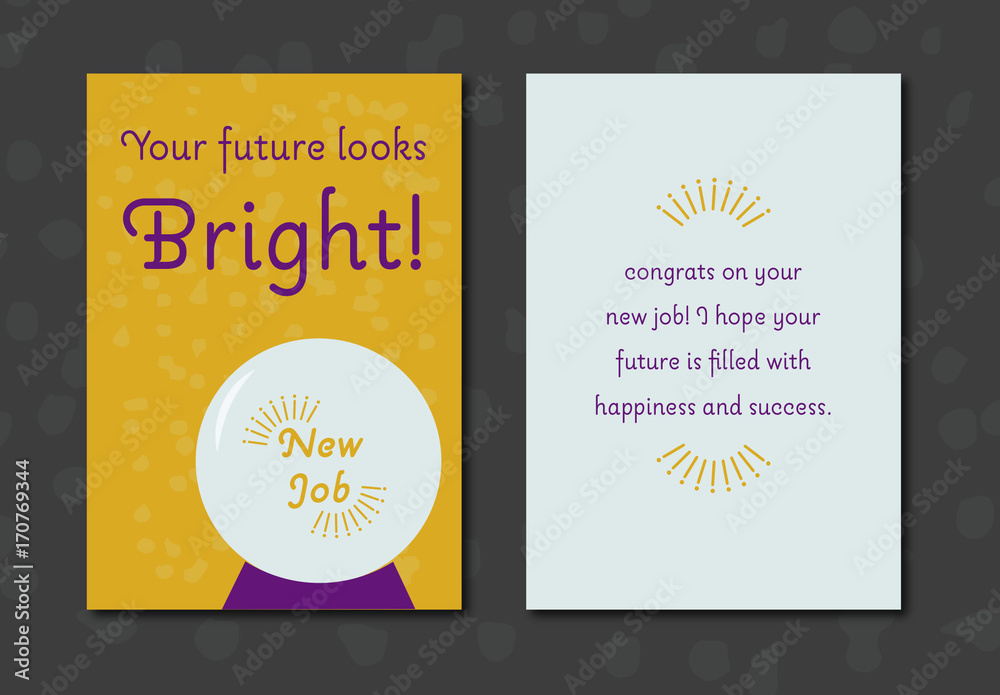New Job Greeting Card Layout 5 Stock Template | Adobe Stock