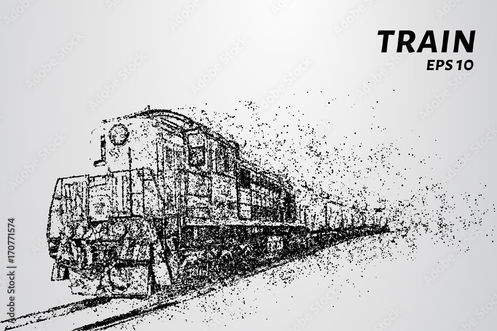 The train consists of dots and circles. Train the wind blows away ...