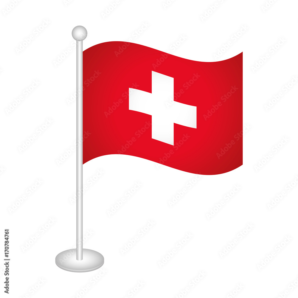 swiss flag icon over white background vector illustration Stock Vector ...