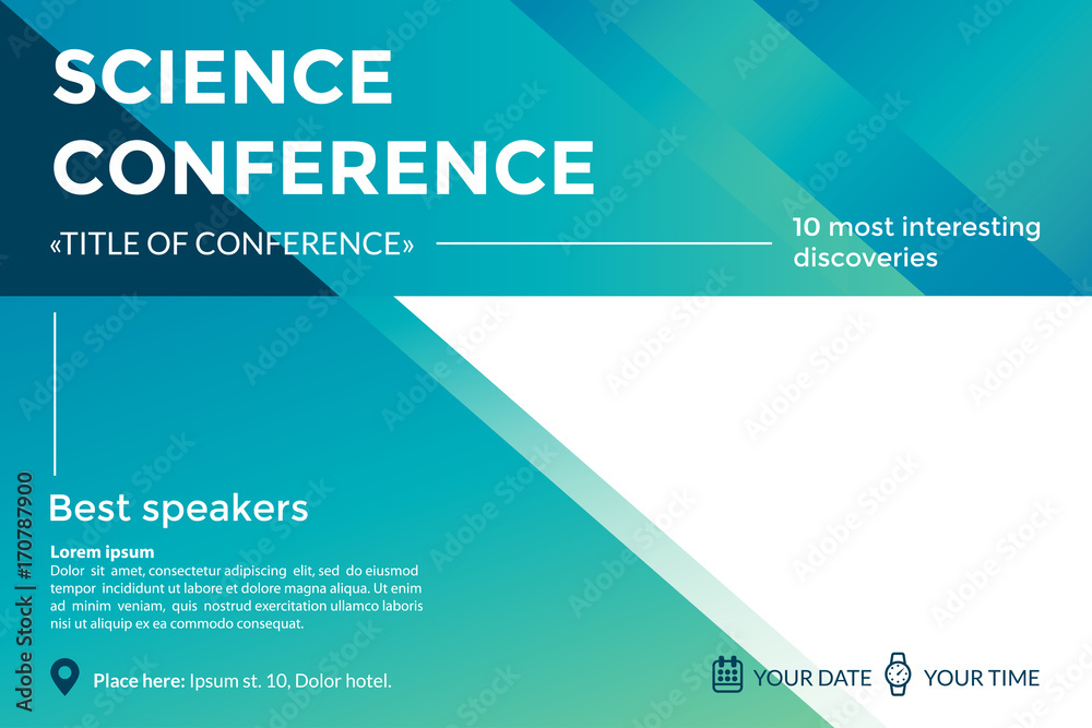 Science conference invitation concept. Advertising of scientific ...