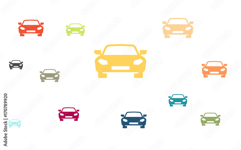 Viele bunte Autos - Sportwagen Stock Vector | Adobe Stock