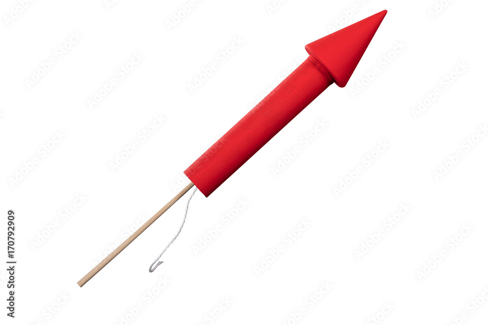 Red Rocket Firework Stock Photo | Adobe Stock