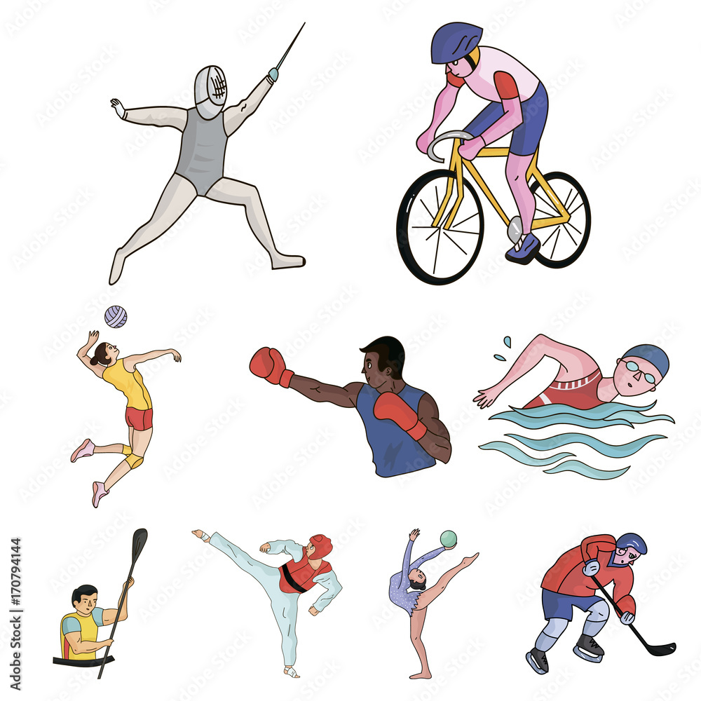 Sports icon in set collection on cartoon style vector symbol. Stock ...