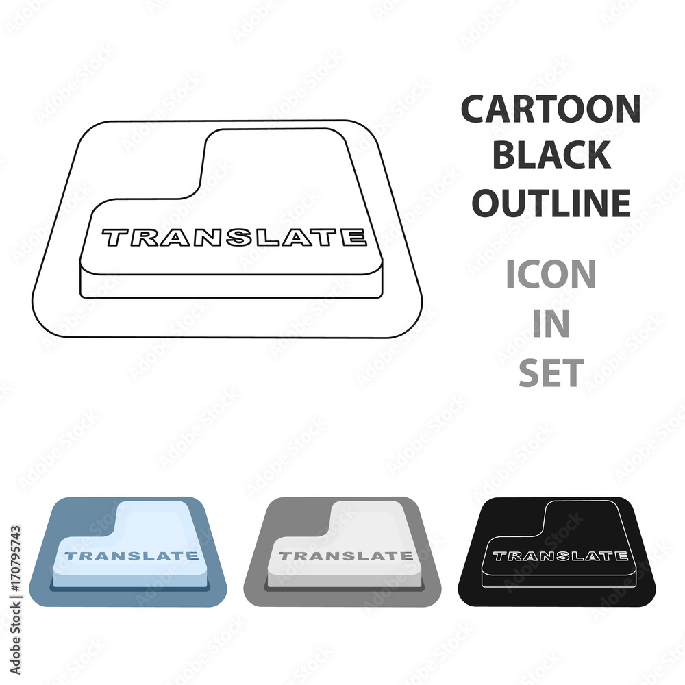 Translate button icon in cartoon style isolated on white background ...