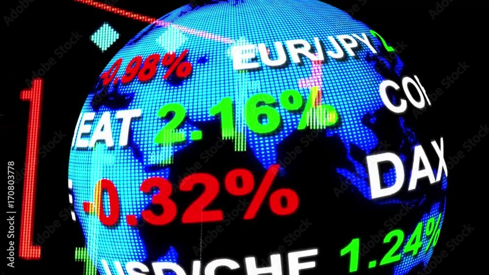 stock market price chart with real quotes ticker board and holographic ...