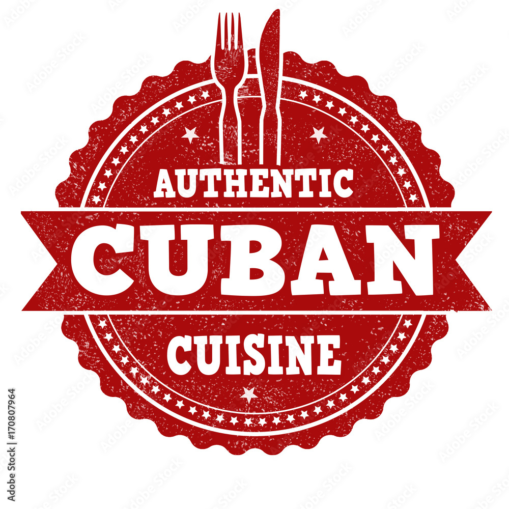 Authentic Cuban cuisine sign or stamp Stock Vector | Adobe Stock