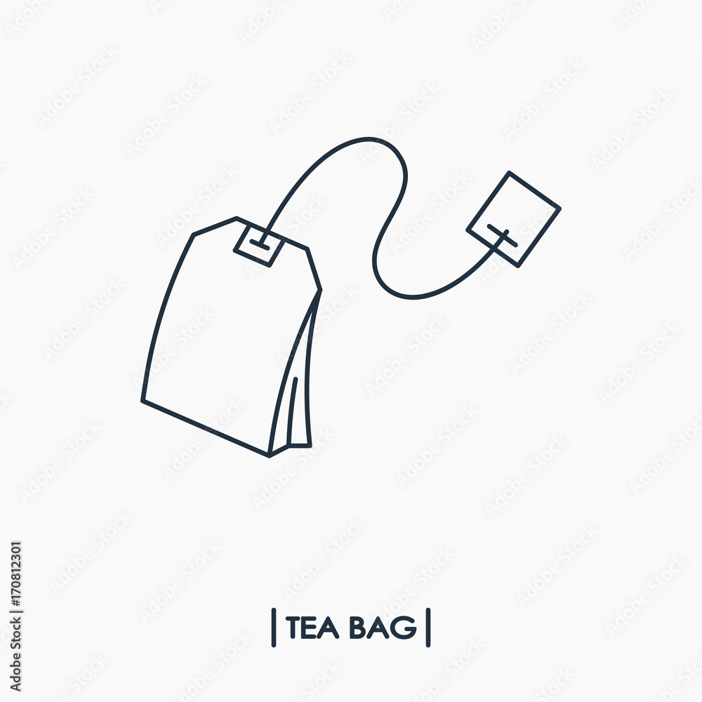 Tea bag outline icon Stock Vector | Adobe Stock