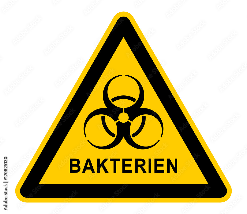 wso291 WarnSchildOrange - german - warnzeichen: Bakterien - english ...