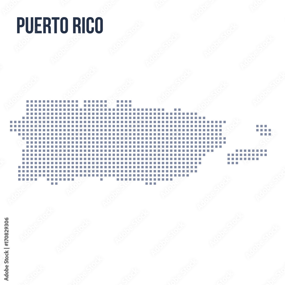 Vector pixel map of Puerto Rico isolated on white background Stock ...