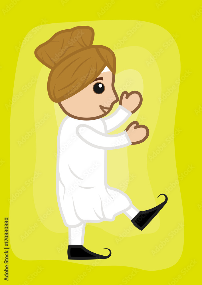 Young Cartoon Sardar Dancing Stock Vector | Adobe Stock