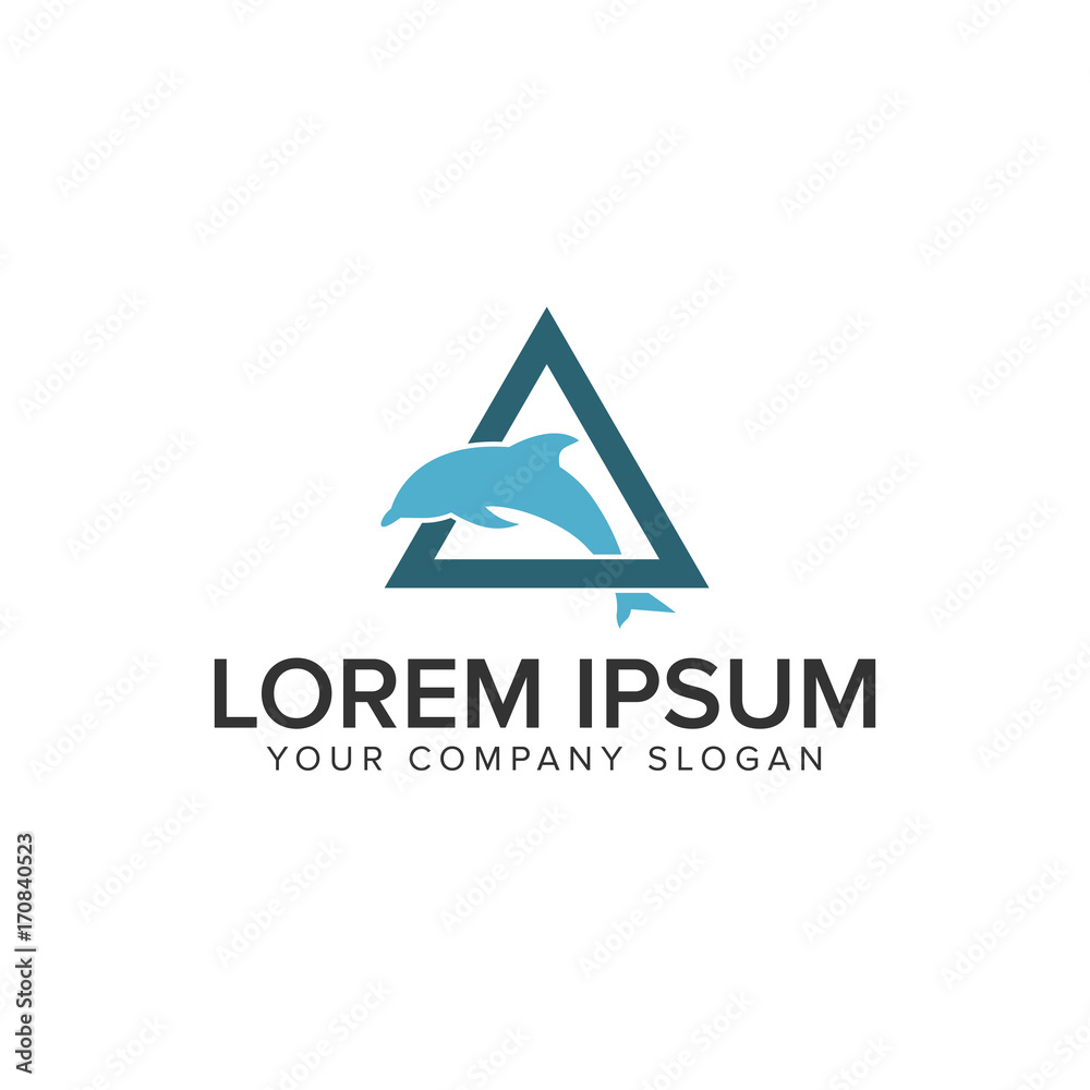 dolphin logo design concept template Stock Vector | Adobe Stock