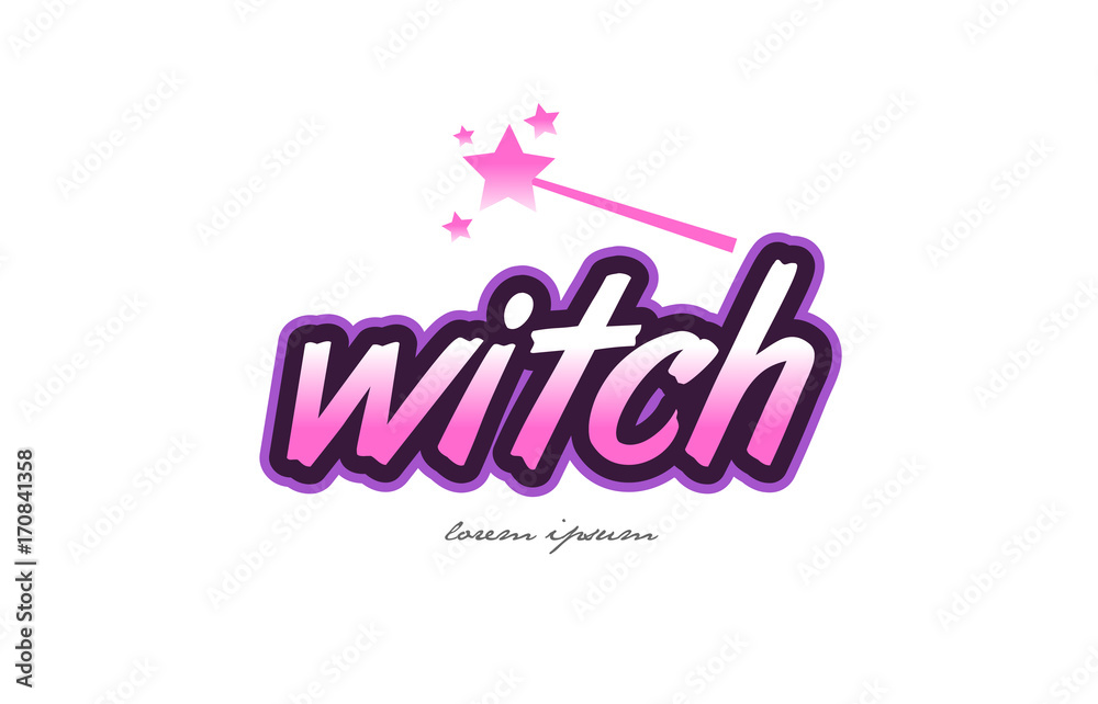 witch word text logo icon design concept idea Stock Vector | Adobe Stock