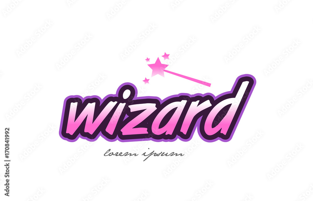 wizard word text logo icon design concept idea Stock Vector | Adobe Stock
