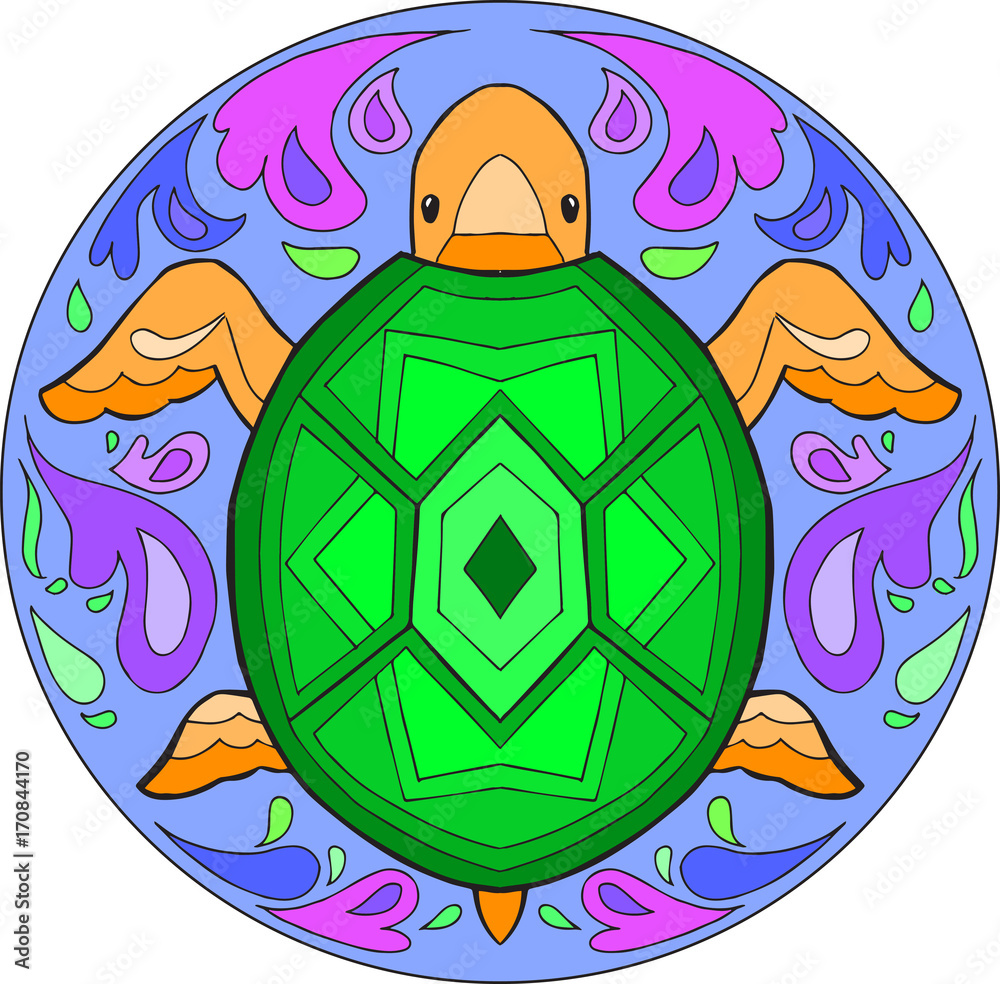 Turtle decorative mandala illustration Stock Illustration | Adobe Stock