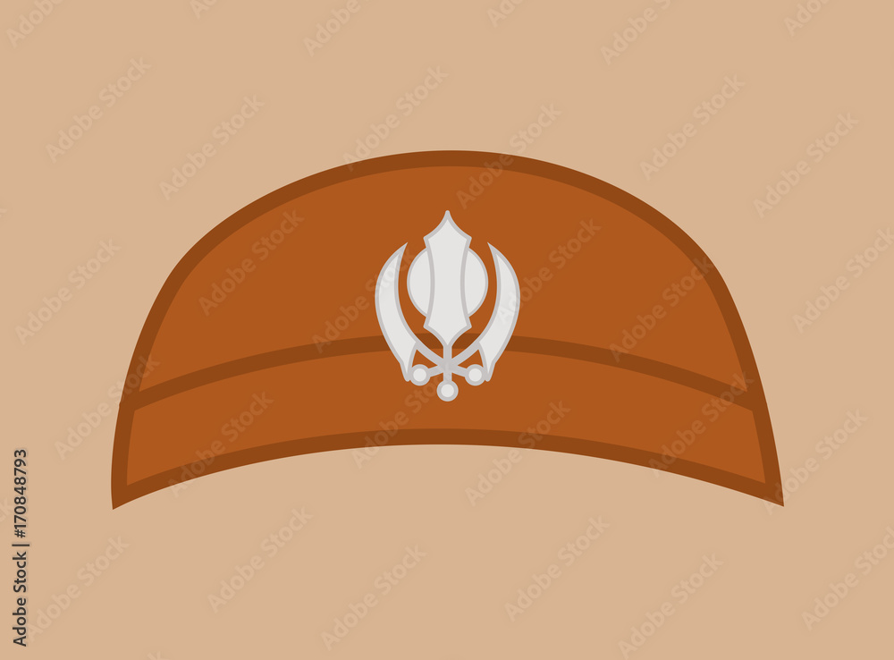Vector of Khalsa turban Khanda Symbol Cap Stock Vector | Adobe Stock