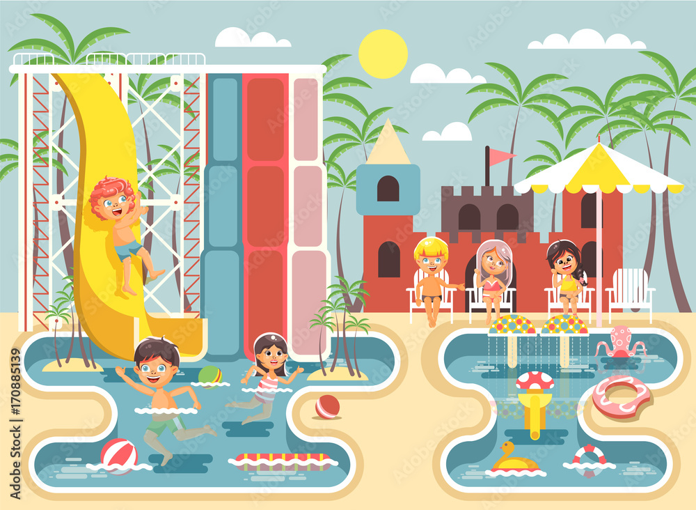 Vector illustration cartoon characters children, boys and girls ...