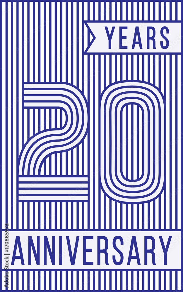 20 years anniversary logo. Vector and illustration. Line art ...