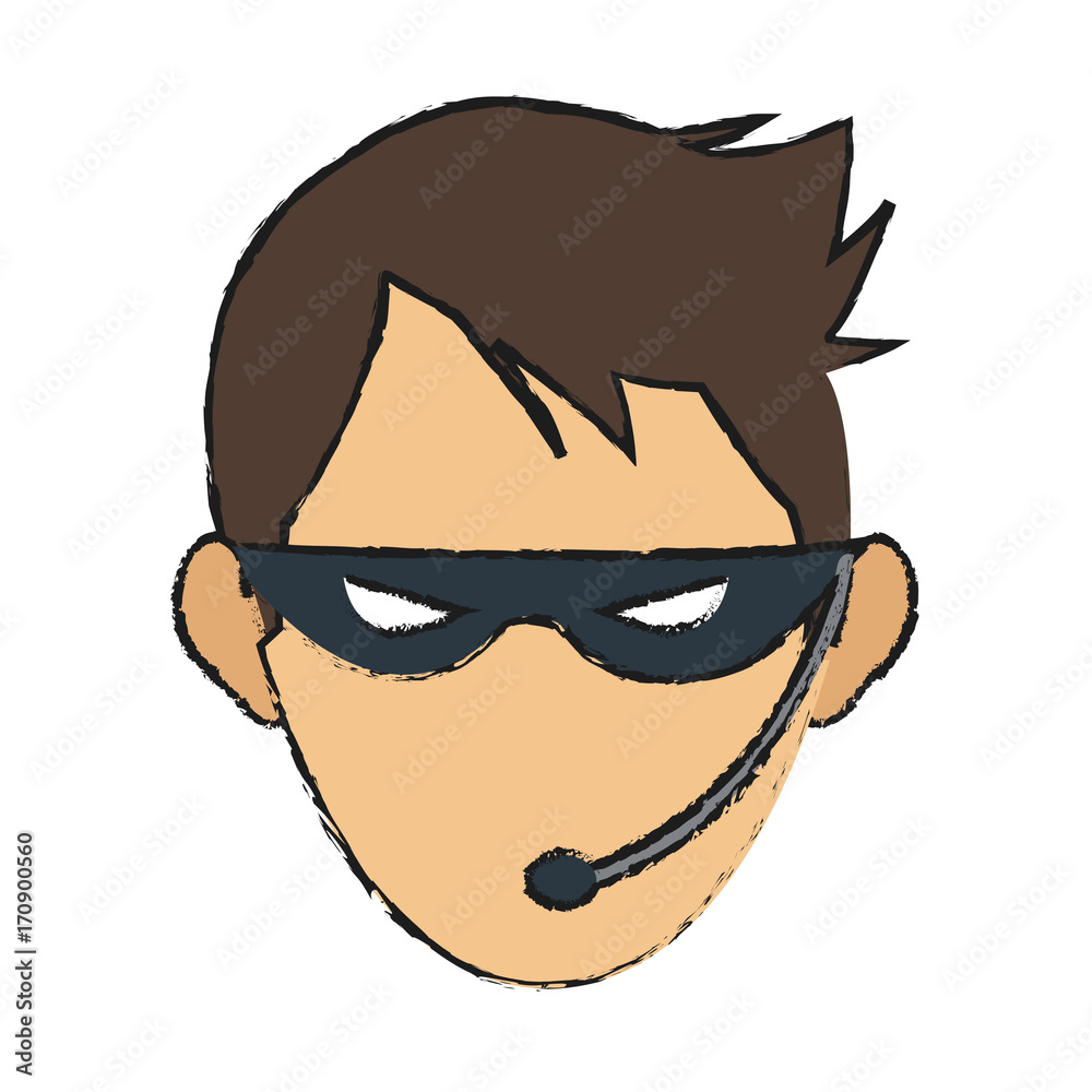 Bad man with mask icon vector illustration graphic design Stock Vector ...