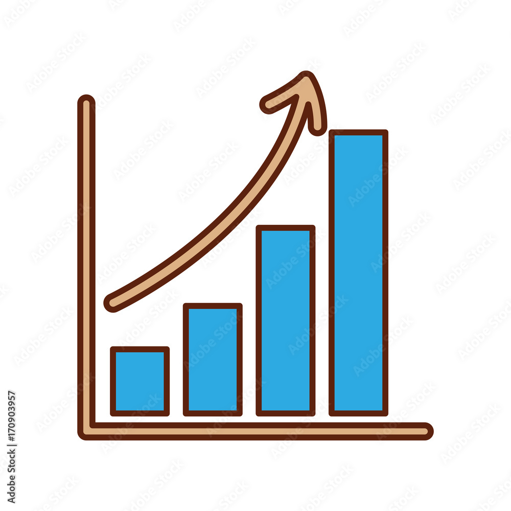 business growth bar graph finance increase vector illustration Stock ...