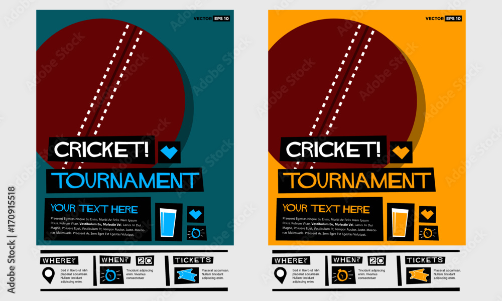 Cricket Tournament (Flat Style Vector Illustration Sports Poster Design ...