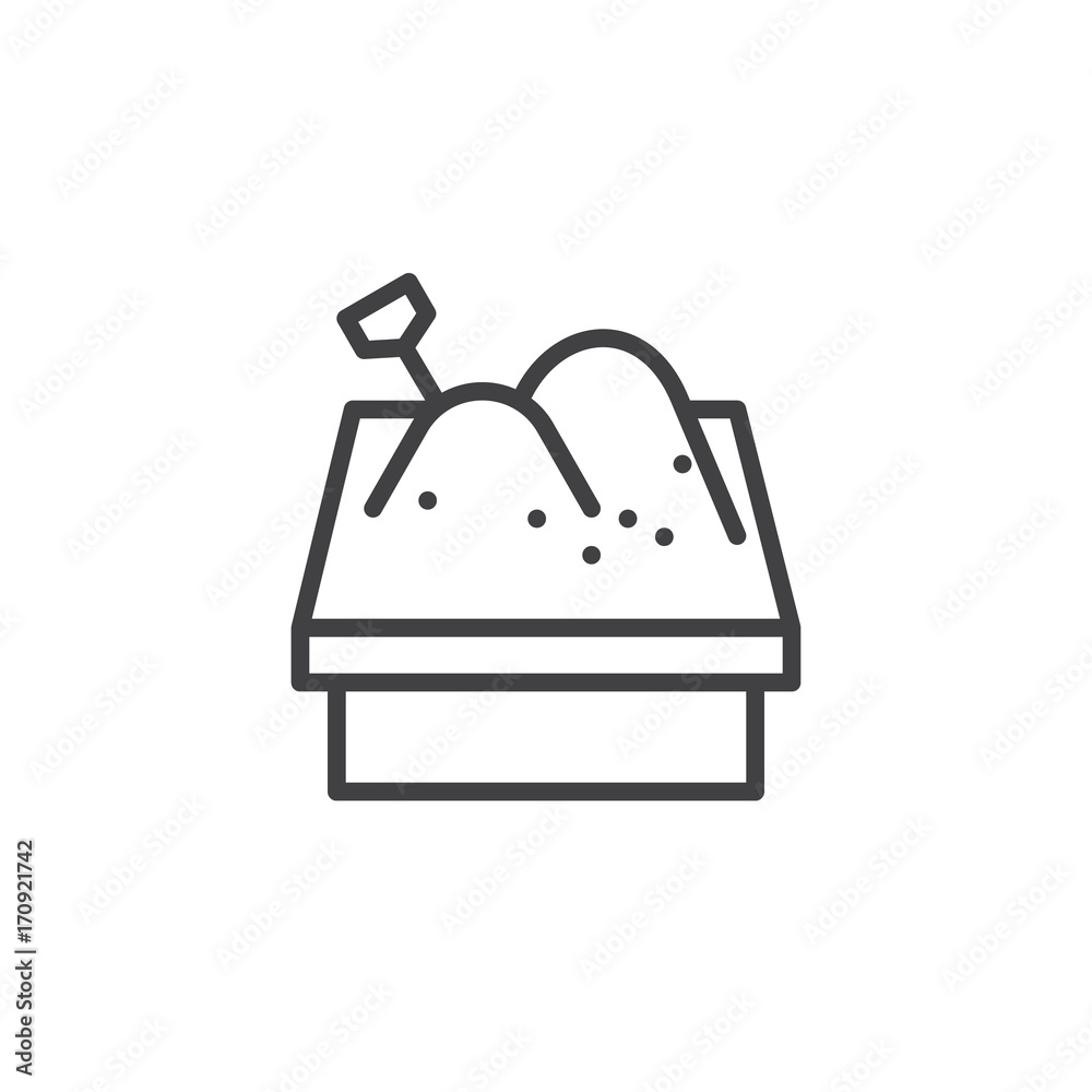 Sandbox line icon, outline vector sign, linear style pictogram isolated ...