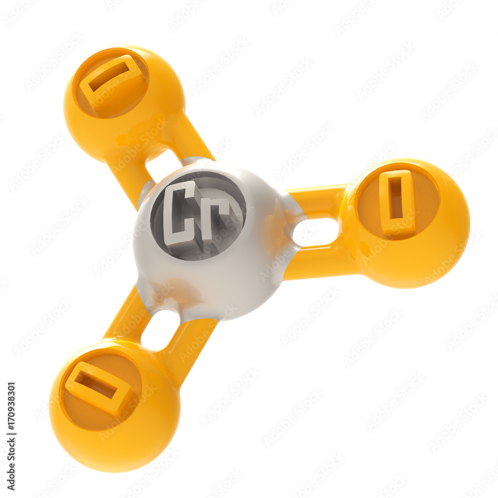 3d model of the chromium molecule isolated on white background ...