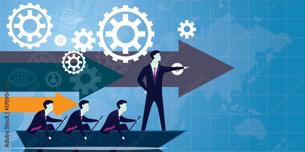 Vector illustration. Leadership in business concept. Leader success ...