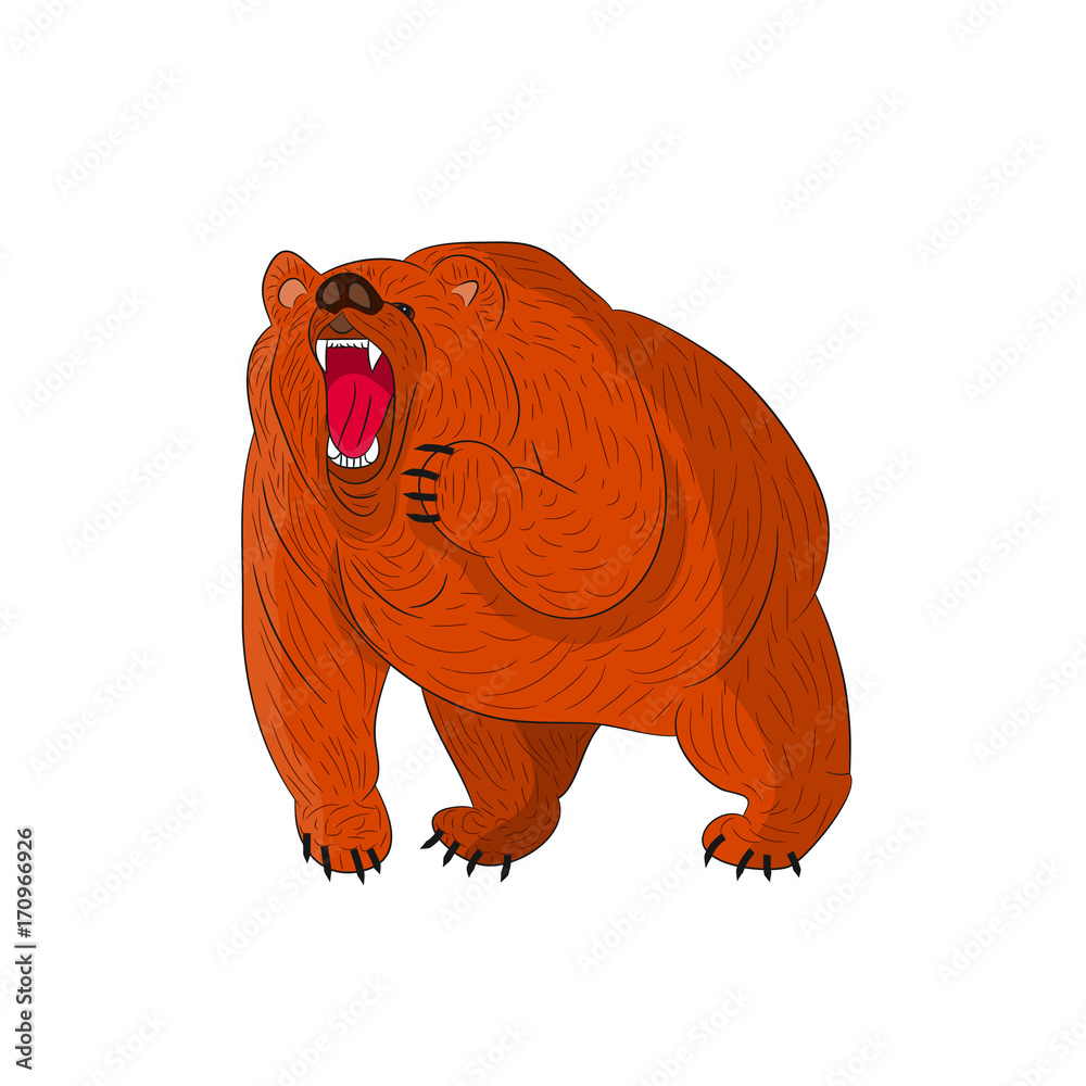 Angry Brown Bear Cartoon