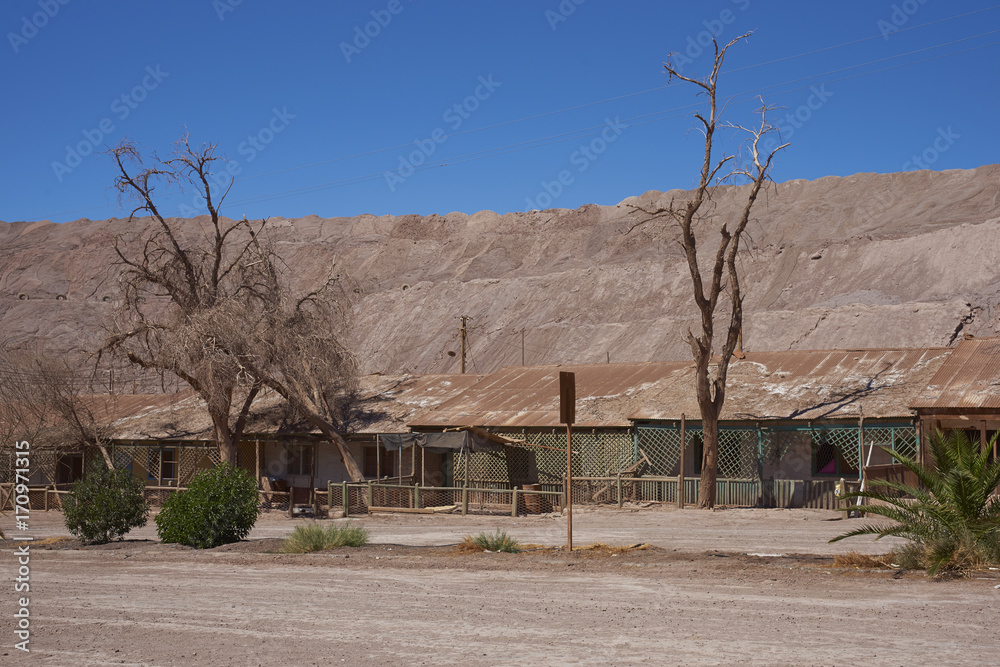 Derelict nitrate mining town of Pedro de Valdivia in the Atacama Desert ...