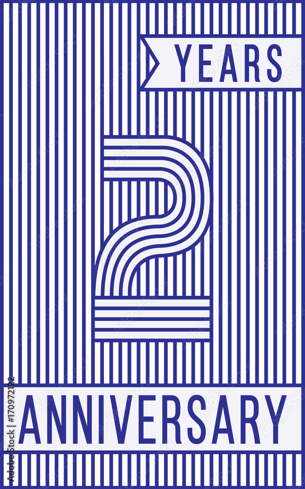 2 years anniversary logo. Vector and illustration. Line art anniversary ...